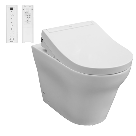 TOTO MH Wall Faced Pan & S5 Washlet with Remote Control Plastic Gloss ...