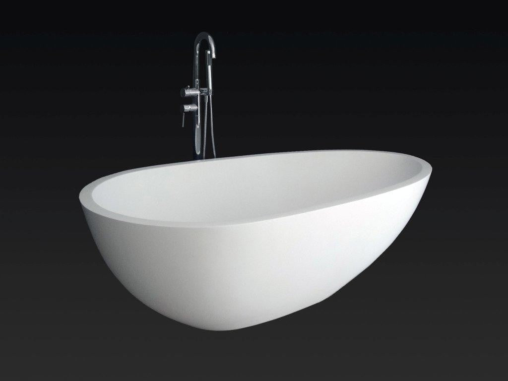 MODA LUCIA Thick Freestanding Stone Bath 50mm Thick Cast Stone Matt ...