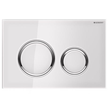 GEBERIT Sigma21 In Wall Cistern Button - White Glass W/- Chrome Trim NA ...