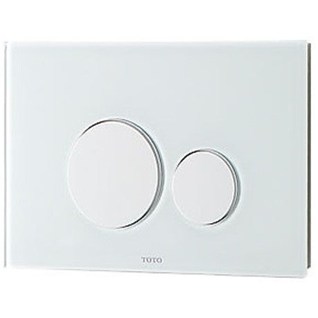 TOTO Inwall Cistern Button - Glass - White - Round - Product Code: TOTO-38